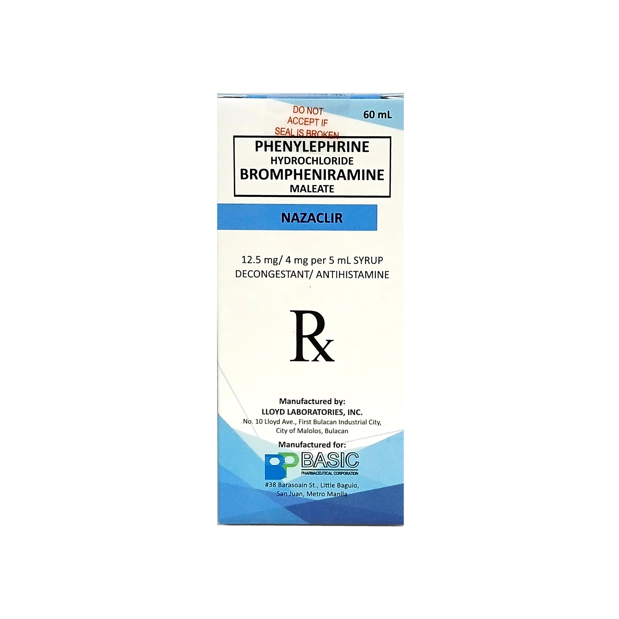 NAZACLIR SYRUP 12.5MG/4MG/5ML | Basic Pharmaceutical Corporation